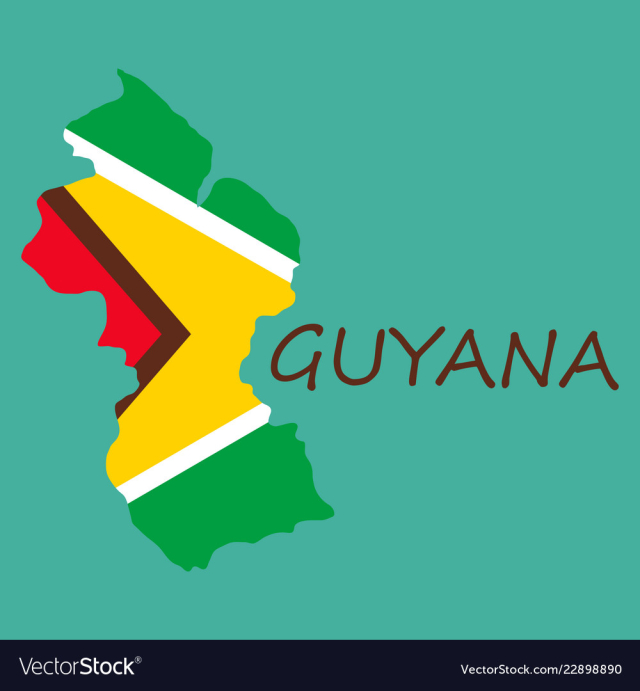 Free: Flag map of guyana vector image - nohat.cc