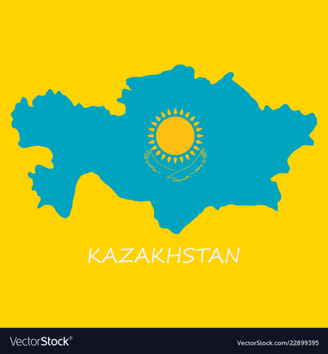 Free: Flag map of kazakhstan vector image - nohat.cc