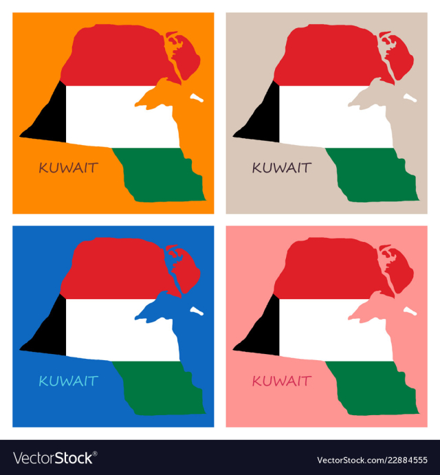Free: Flag-map of kuwait vector image - nohat.cc