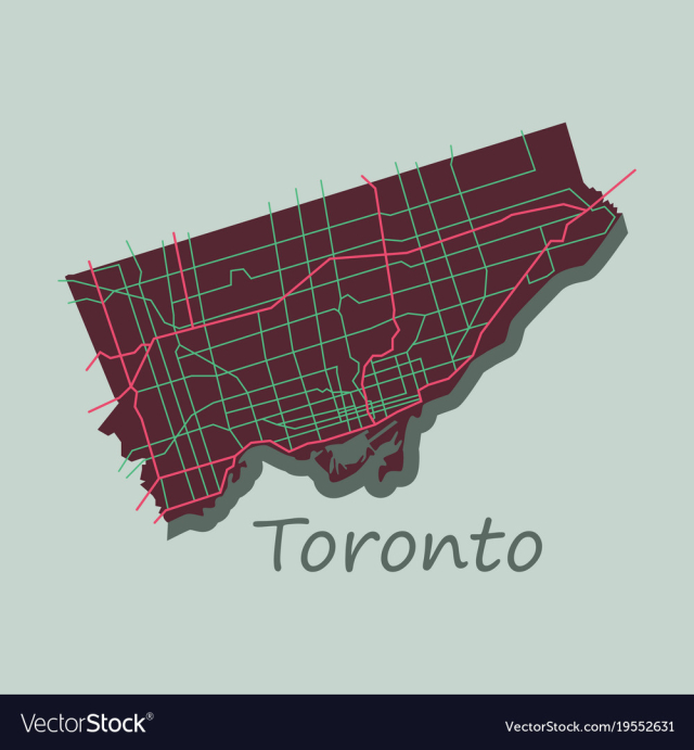 Free: Flat color map of toronto canada city plan of vector image - nohat.cc