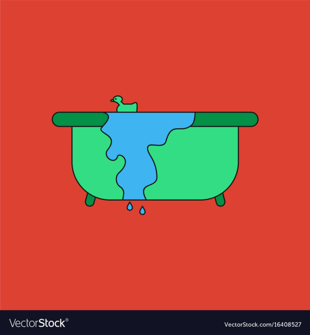 Free: Flat icon design collection overflowing bathtub vector image ...