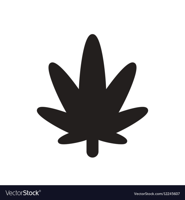 Free: Flat icon in black and white cannabis vector image - nohat.cc