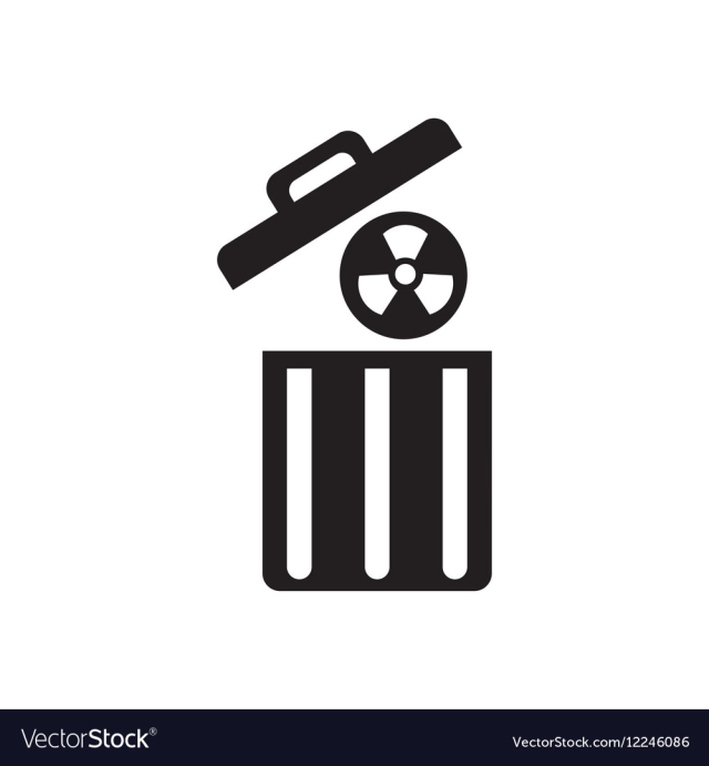 Free: Flat icon in black and white radioactive waste vector image ...