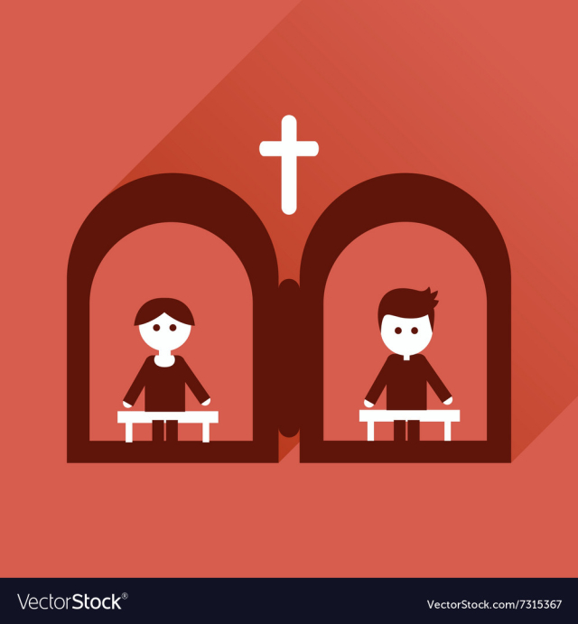 Free: Flat icon with long shadow priests confession vector image - nohat.cc