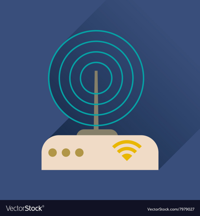 Free: Flat icon with long shadow Wi fi modem vector image - nohat.cc