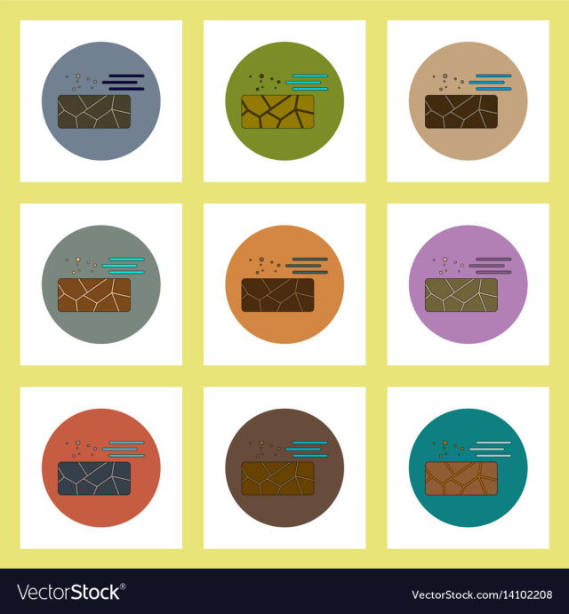 Free: Flat icons set of cracked earth and wind concept vector image ...