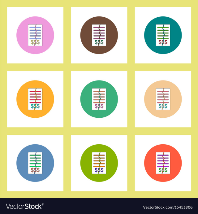 Free: Flat icons set of terminate the contract concept vector image ...