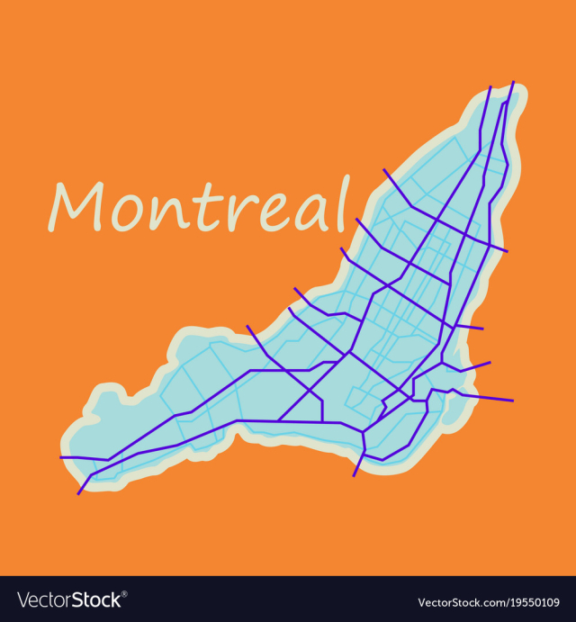 Free: Flat map of montreal is a city of canada with vector image - nohat.cc