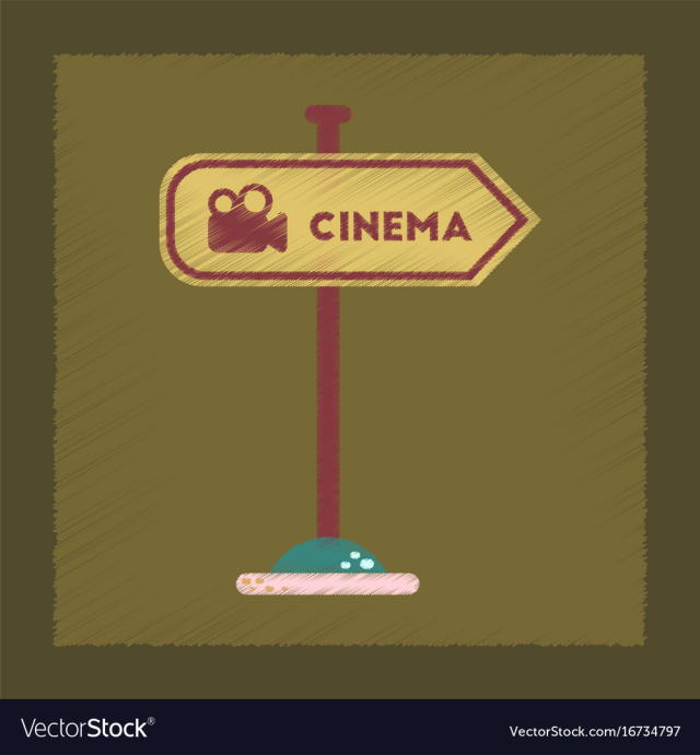 Free: Flat shading style icon cinema sign vector image - nohat.cc
