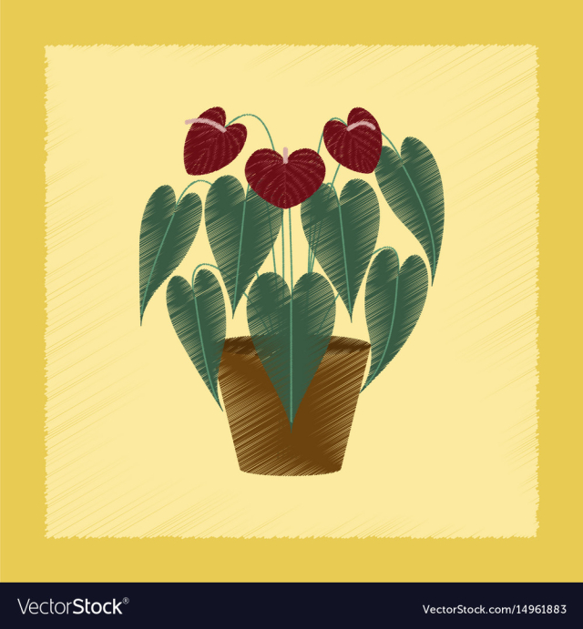Free: Flat shading style plant anthurium vector image - nohat.cc