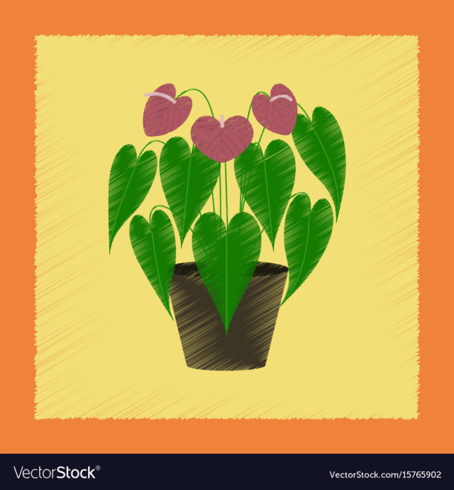 Free: Flat shading style plant anthurium vector image - nohat.cc