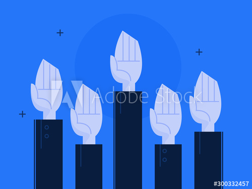 Free: Flat vector illustration of hand raised up - nohat.cc