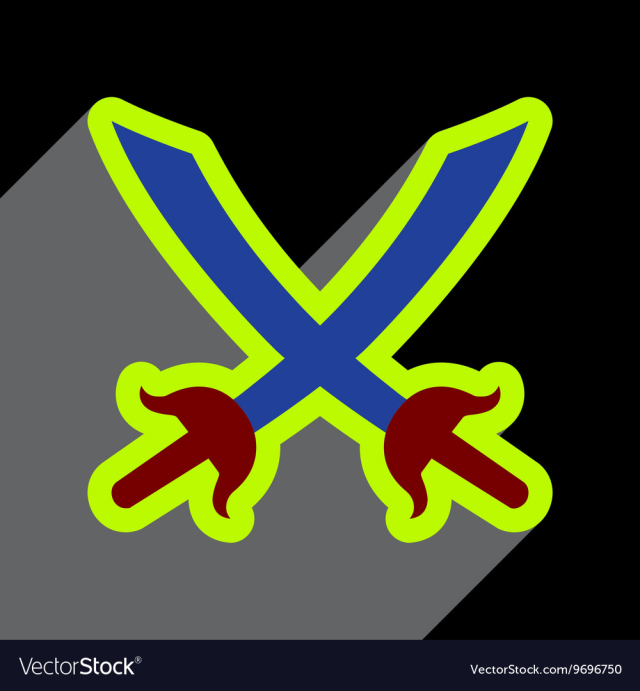 Free: Flat with shadow Icon crossed swords on a colored vector image ...