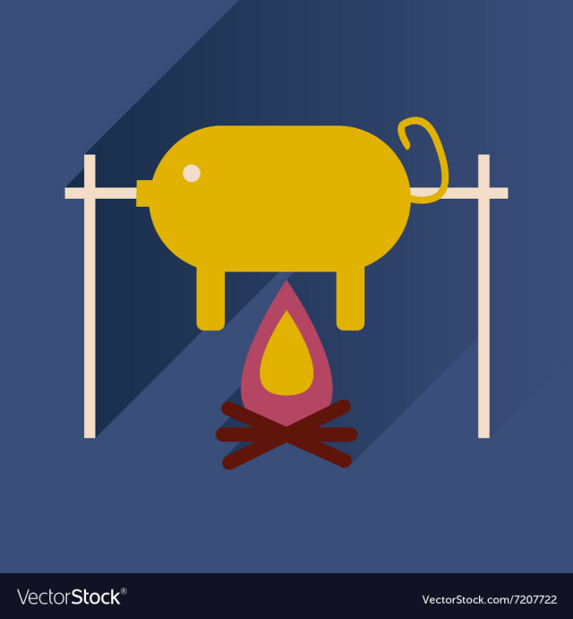 Free: Flat with shadow Icon pig on fire vector image - nohat.cc