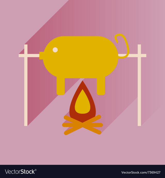 Free: Flat with shadow Icon pig on fire vector image - nohat.cc