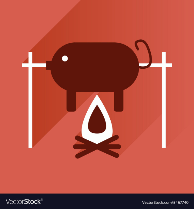 Free: Flat with shadow Icon pig on fire vector image - nohat.cc