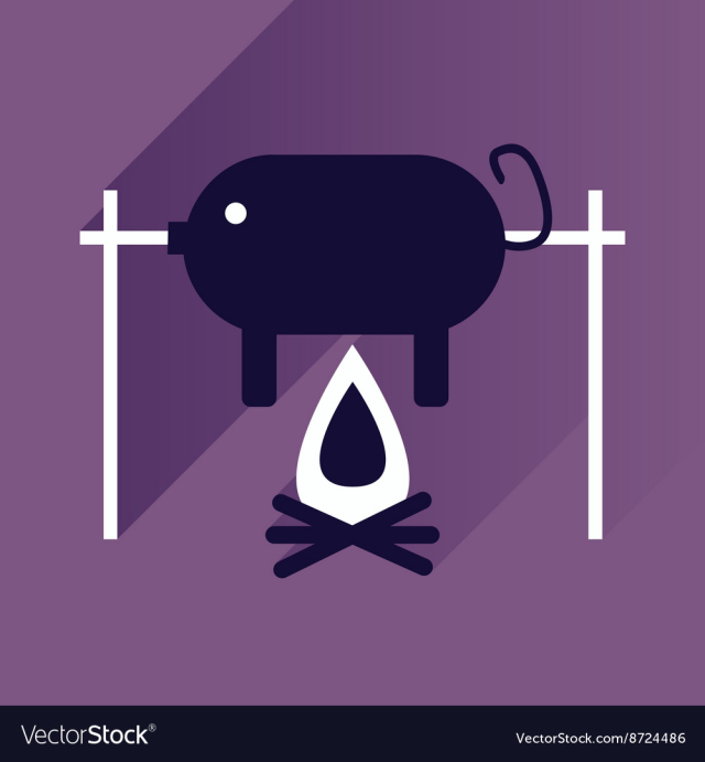 Free: Flat with shadow Icon pig on fire vector image - nohat.cc