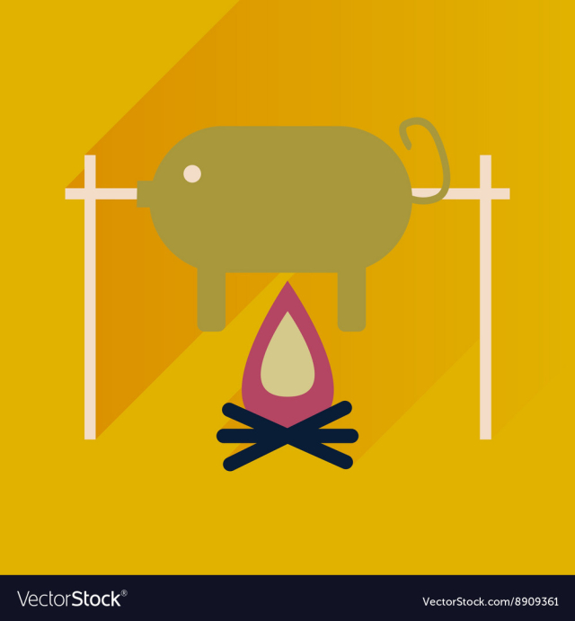 Free: Flat with shadow Icon pig on fire vector image - nohat.cc