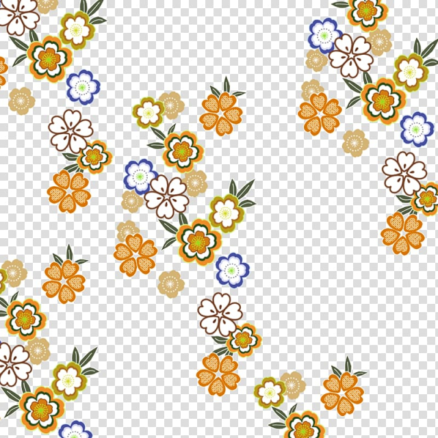 Free: Floral design , Japanese yellow flower pattern transparent ...