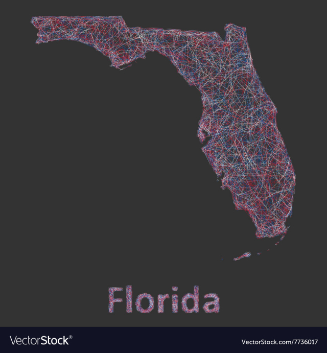 Free: Florida line art map vector image - nohat.cc