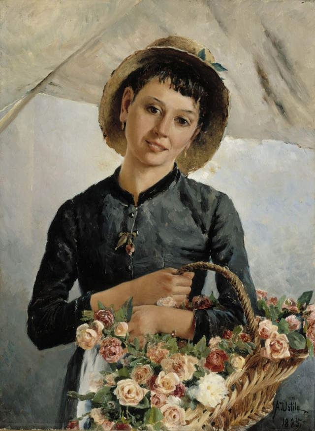 Free: Flower girl, 1885, Aukusti Uotila | Free Photo - rawpixel - nohat.cc