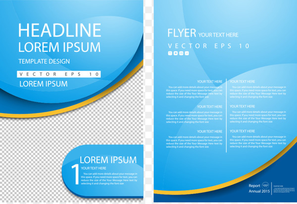 Free: Flyer Brochure - Vector Business Flyer blue curve - nohat.cc