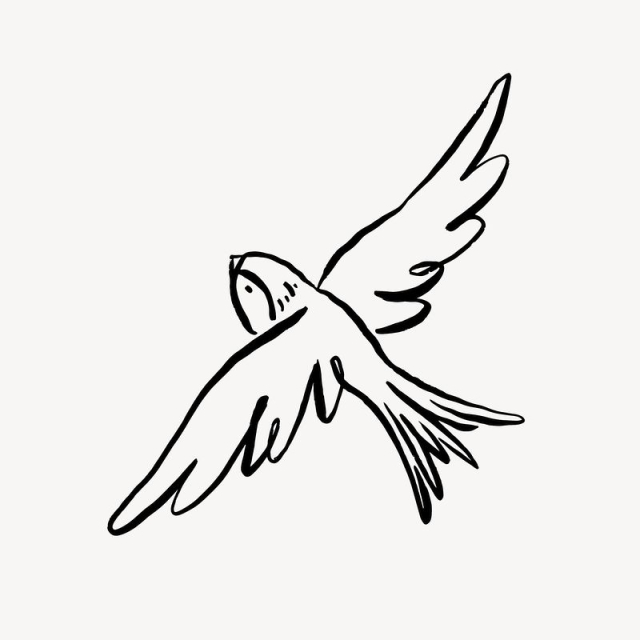 Free: Flying sparrow line art, | Free Photo - rawpixel - nohat.cc