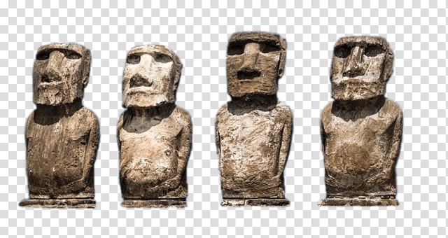 Free: Four Aligned Easter Island Moai Statues transparent PNG ...