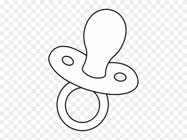 Free: Free Pacifier Line Art Baby Stuff Clipart Black And - Baby Shower ...