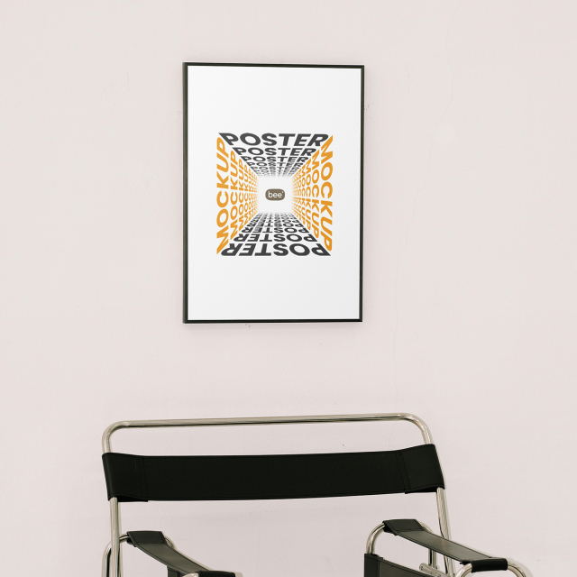 Free: Free Poster above Chair Mockup - nohat.cc