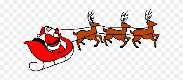 Free: Free Reindeer Clip Art Image - Santa On Sleigh Clipart - nohat.cc