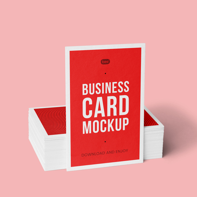 Free: Free Vertical Business Card Stack Mockup - nohat.cc