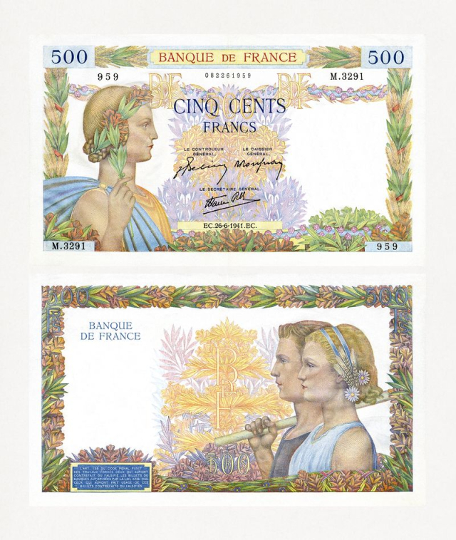 Free: French's 500 Francs banknote (1941). | Free Photo - rawpixel ...
