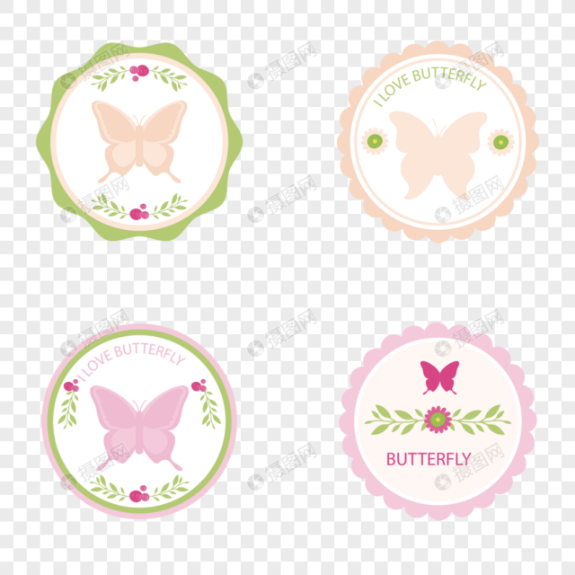 Free: Fresh butterfly label png image_picture free download ... - nohat.cc