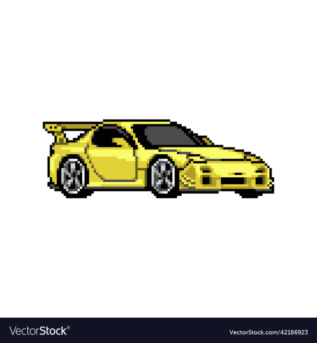 Free: fully edited pixel yellow colored car - nohat.cc