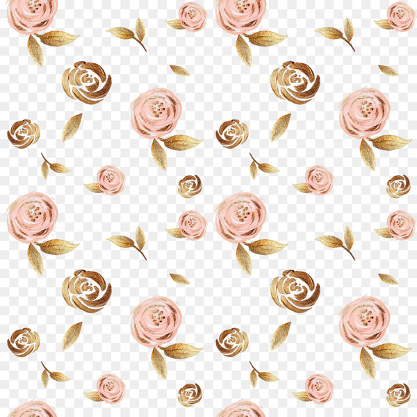 Free: Fundal Flower - Gold foil pull paint flowers PNG Free Background ...