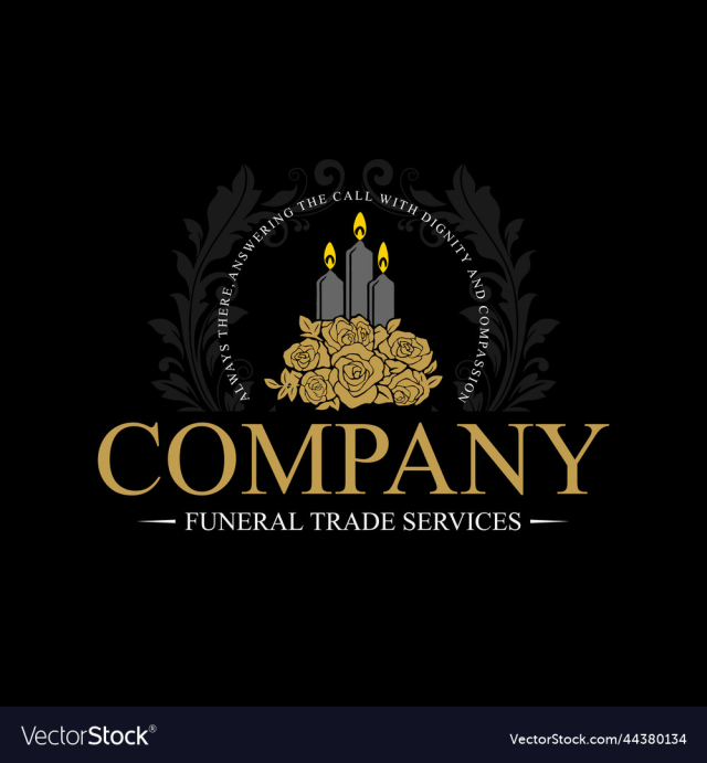 Free: funeral service logo with candle and flower - nohat.cc