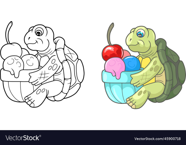 Free: funny turtle with ice cream - nohat.cc