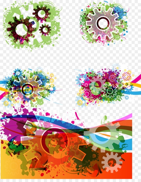 Free: Gear Color - Colorful gear background vector - nohat.cc