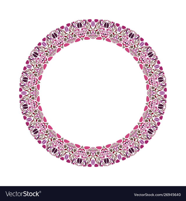 Free: Geometrical floral border - circular round element vector image ...