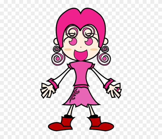 Free: Girl, Happy, People, Pink, Pinky, Smile - Pink Girl Cartoon Art ...