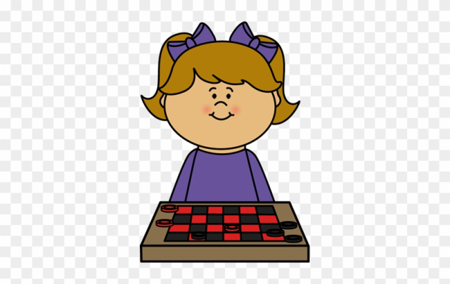 Free: Girl Playing Checkers Clip Art - Girl Playing Games Clipart ...