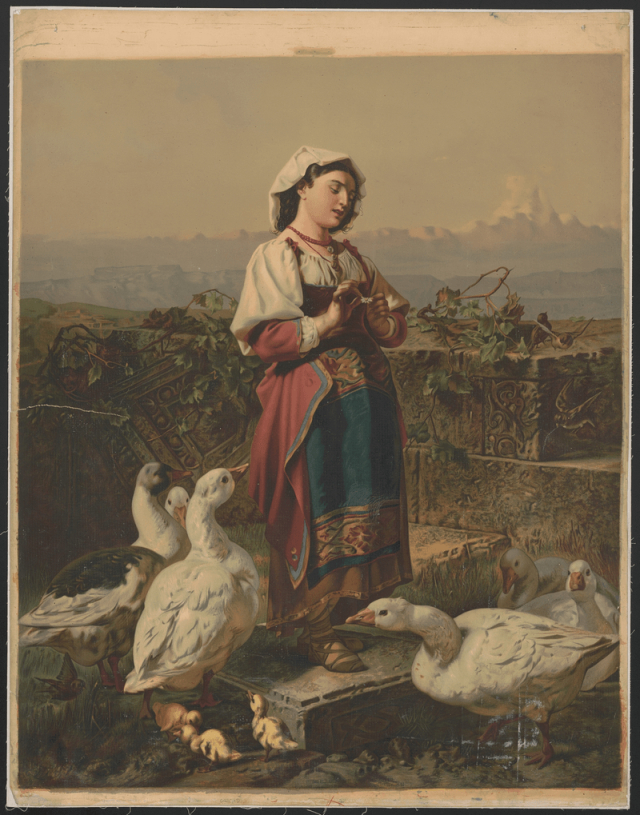Free: [Girl with geese and gosslings | Free Photo - rawpixel - nohat.cc