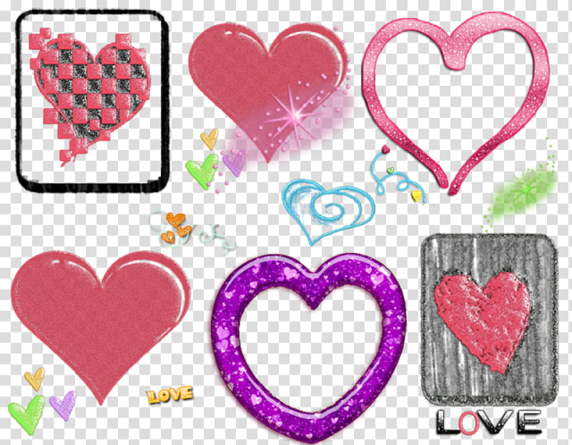 Free: Glitter hearts, assorted-color heart illustrations transparent ...