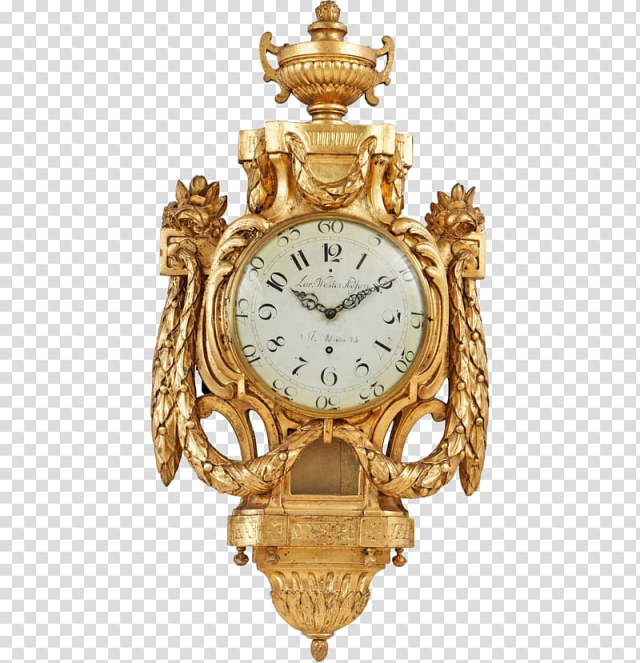 Free: Gold framed clock with handle, Pendulum clock Alarm clock Mantel ...