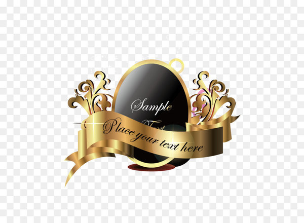 Free: Gold ribbon and oval frame - nohat.cc