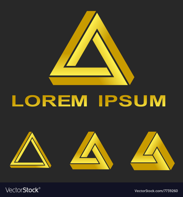 Free: Golden Penrose triangle technology symbol set vector image - nohat.cc