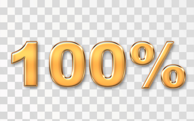 Free: Golden Percent Sign 100% - nohat.cc