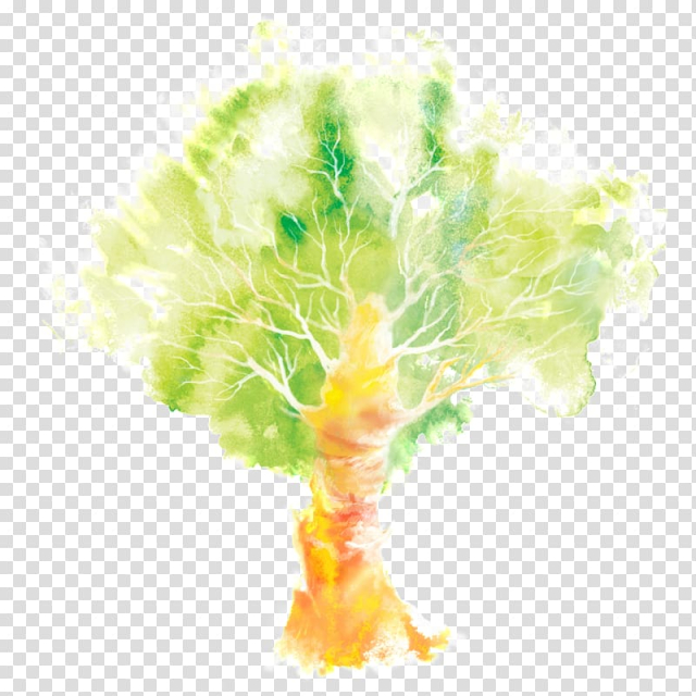 Free: Graphic design Watercolor painting Illustration, Watercolor tree ...