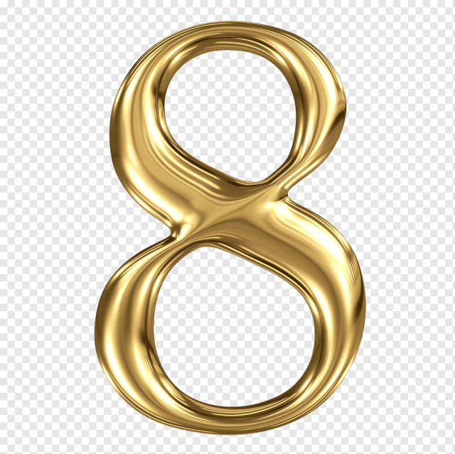 Free: graphy Illustration, Gold three-dimensional figure 8, 3D Computer ...